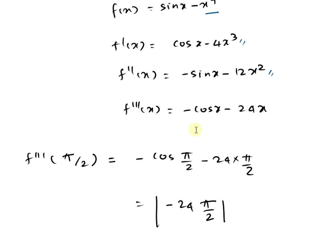 SOLVED: Derive the Taylor series for f(x) cos(x) about x = Ï€/3, and ...