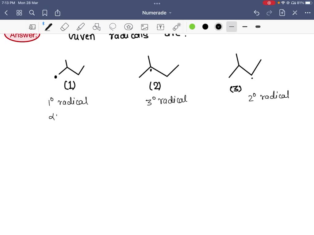SOLVED ion 7 1 Point The Relative Order Of Free Radical