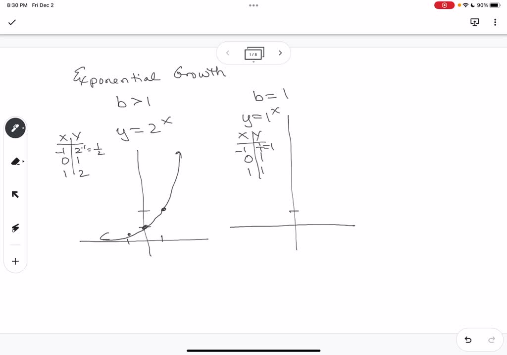SOLVED: In exponential growth functions; the base of the exponent must ...