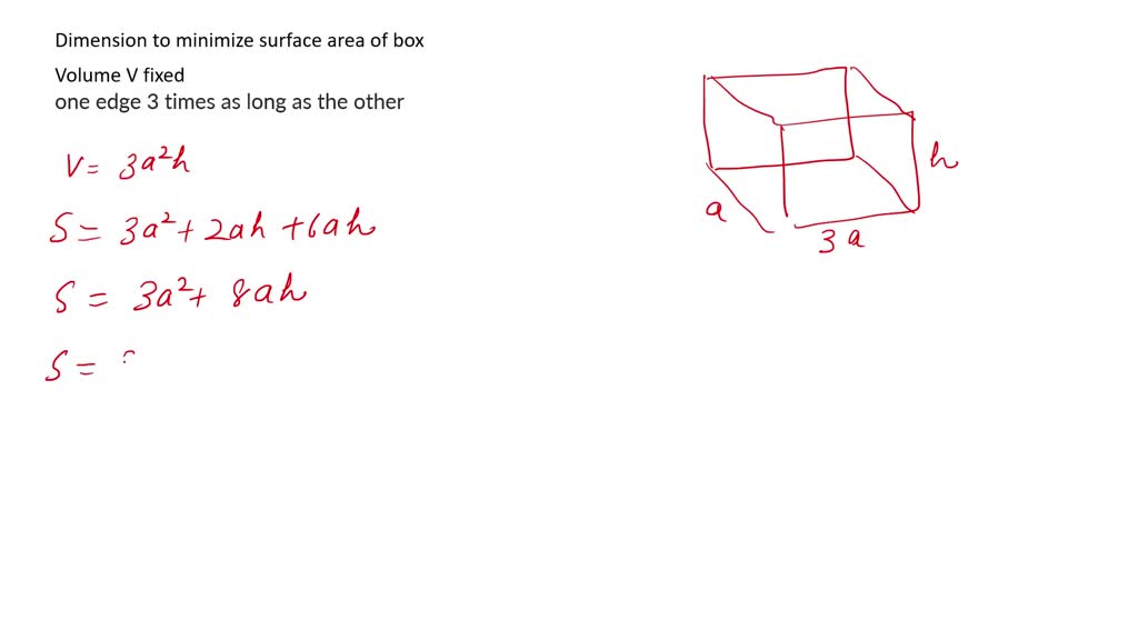 SOLVED: A box has a bottom with one edge three times as long as the ...