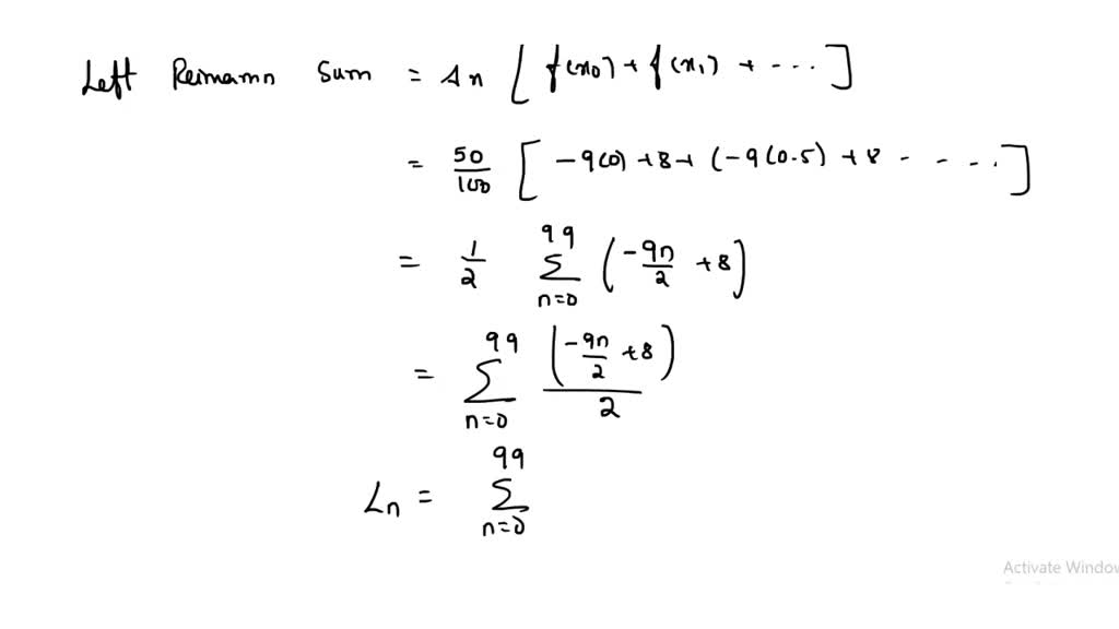 SOLVED: Use the Left and Right Riemann Sums with 80 rectangles to ...