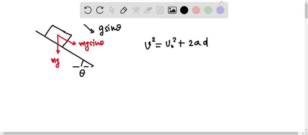 SOLVED: A block of mass 2.5 kg is placed 1.5 m up an inclined plane that makes an angle of 35 ...