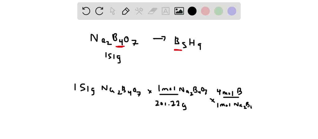 SOLVED: Hydrolysis of the compound B5H9 forms boric acid, H3BO3. Fusion ...