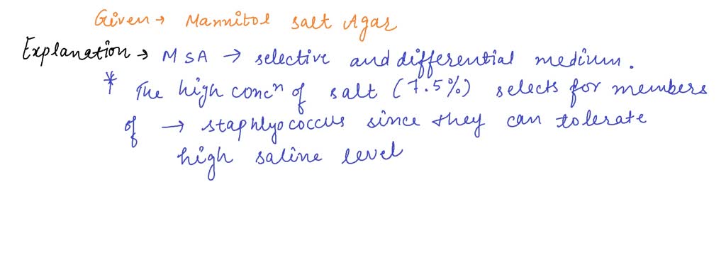 SOLVED: 9) What does the change in color of the MSA medium indicate? 10 ...