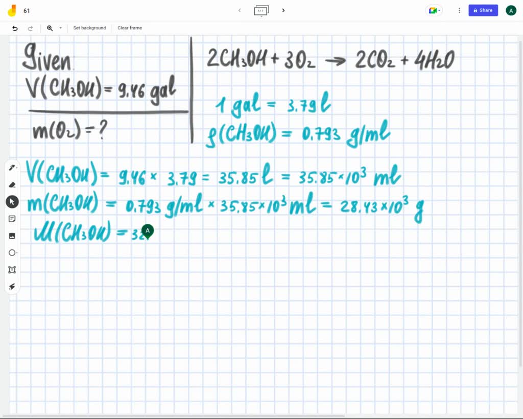 SOLVED: What mass of oxygen is needed to react with 9.46 gal of ...