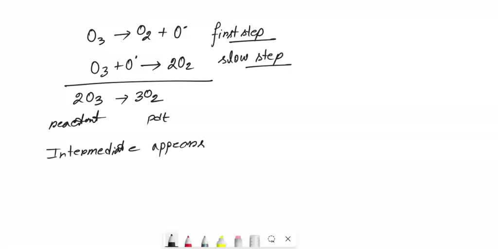 SOLVED: The decomposition of ozone is believed to occur in two steps ...