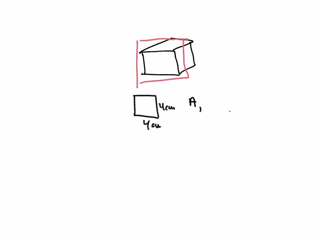A cube with side lengths measuring 4 inches. The cube was sliced parallel to the base. Identify ...