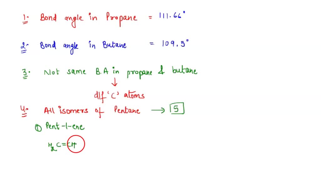 SOLVED: What is the bond angle between the first, second, and third ...