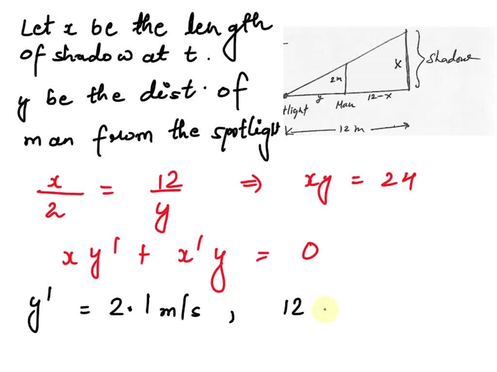 SOLVED: A spotlight on the ground shines on a wall 12 m away. If a man ...