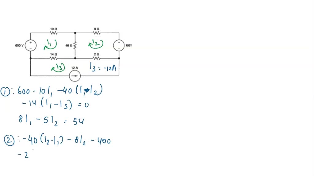 SOLVED: Use the mesh-current method to find how much power the 12A ...