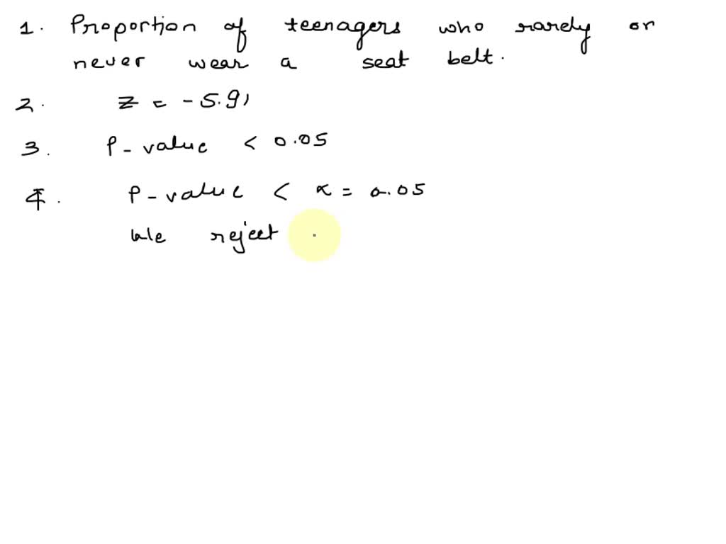 The following table outlines the results of a survey of high school ...