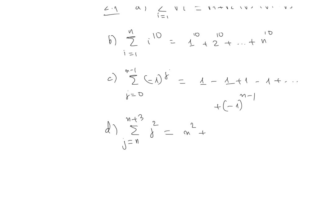 SOLVED: (discrete mathematics) I know the basics and concept of sigma notation, but I don't know ...