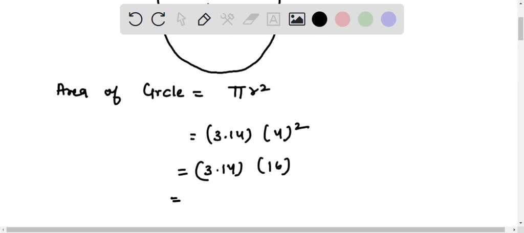 SOLVED: What is the best approximation for the area of this circle? Use 3.14 to approximate pi ...