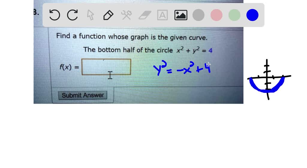 SOLVED: 3 [-/1 Points] DETAILS Find function whose graph is the given curve The bottom half of ...