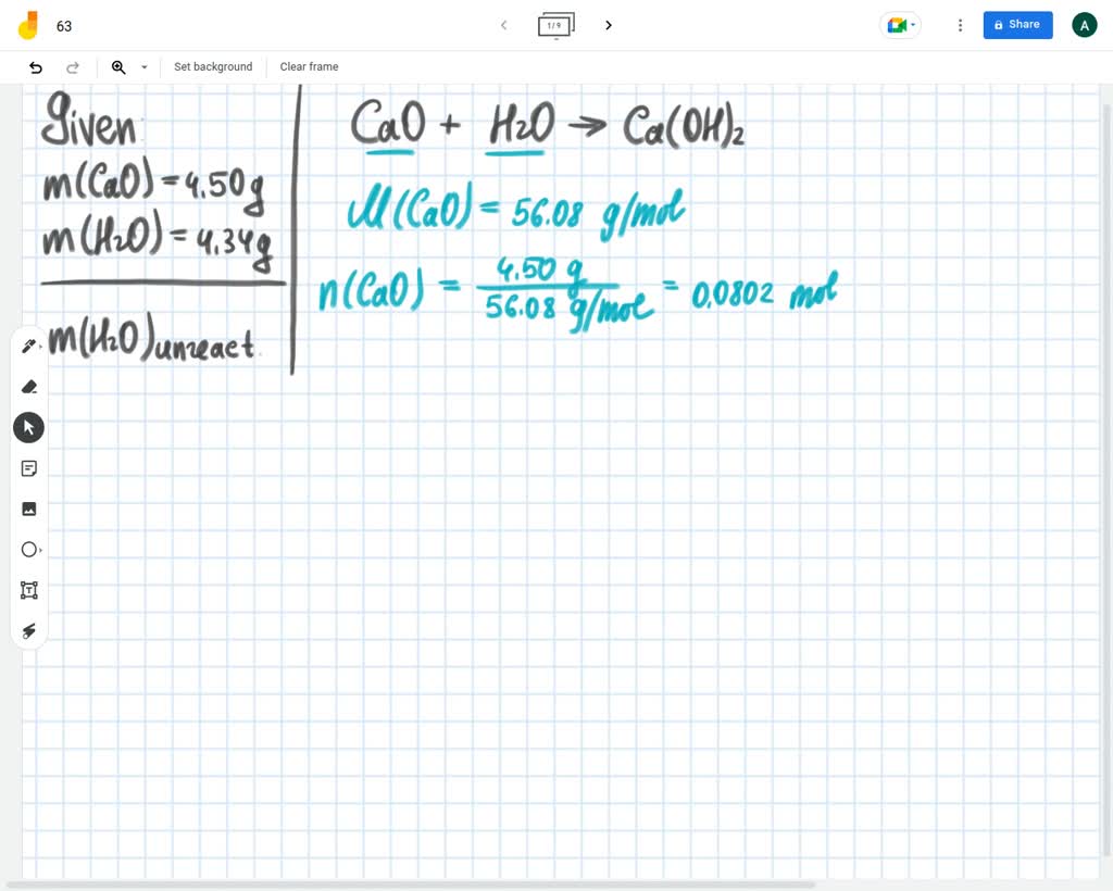 SOLVED: Calcium oxide reacts with water in a combination reaction to ...