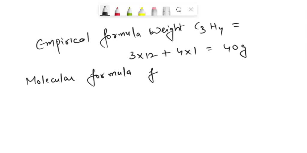 SOLVED: Find the molecular formula for a compound with a mass of 40 g ...