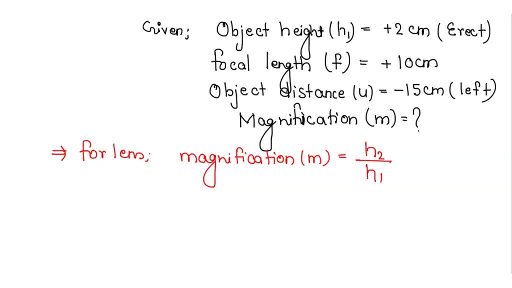 SOLVED: A 2.0cm tall object is placed perpendicular to the principal axis of a convex lens of ...