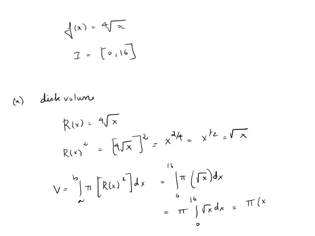 SOLVED: The area between = 0, y = 2, and f() = / is to be rotated about ...