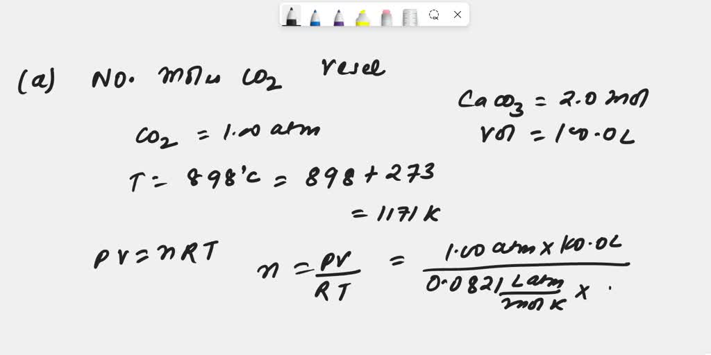 SOLVED: CaCO3(s)⇄CaO(s)+CO2(g) When heated strongly, solid calcium ...