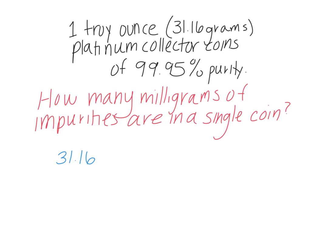 SOLVED: The Royal Canadian Mint sells one troy ounce (31.16 grams ...