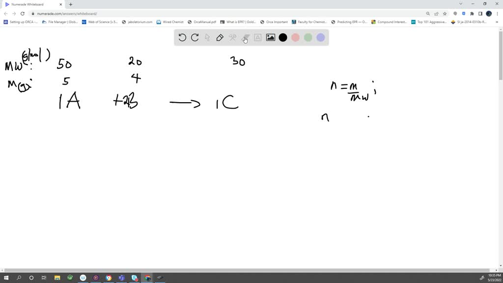 SOLVED: Create an example of a limiting reagent stoichiometry problem ...