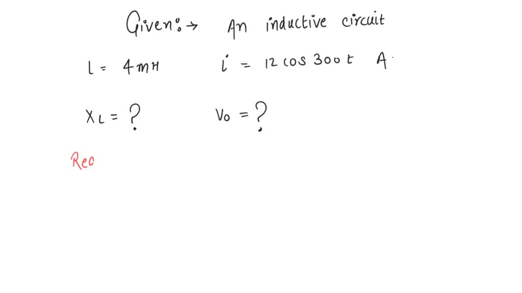 SOLVED: The current through an inductive circuit of inductance 4mH is i ...