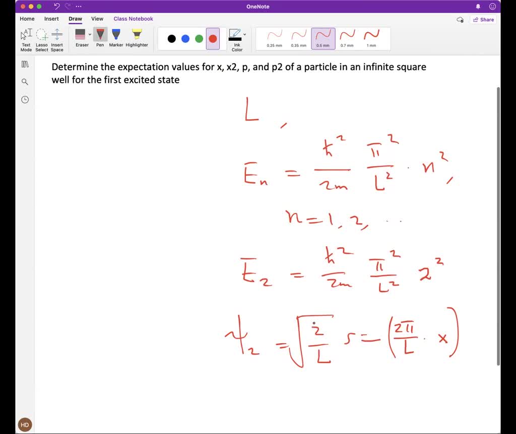 Solved Calculate The Expectation Values Of X And X 2 For A Particle In
