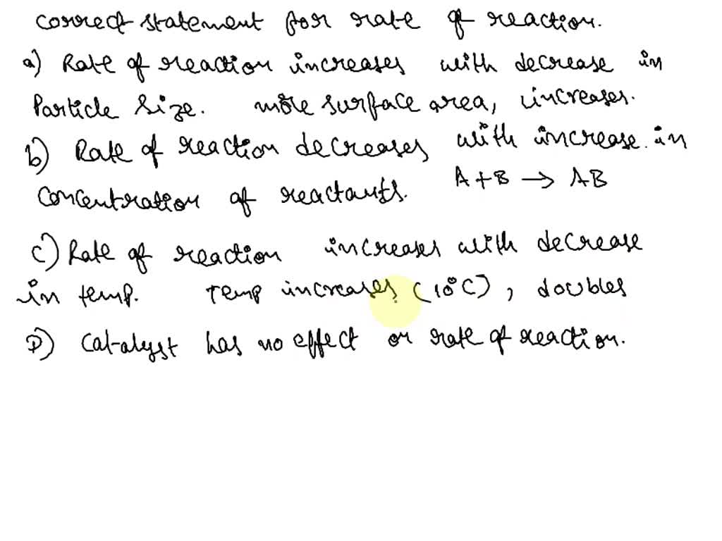 Solved Which Would Increase The Reaction Rate A Decreasing The