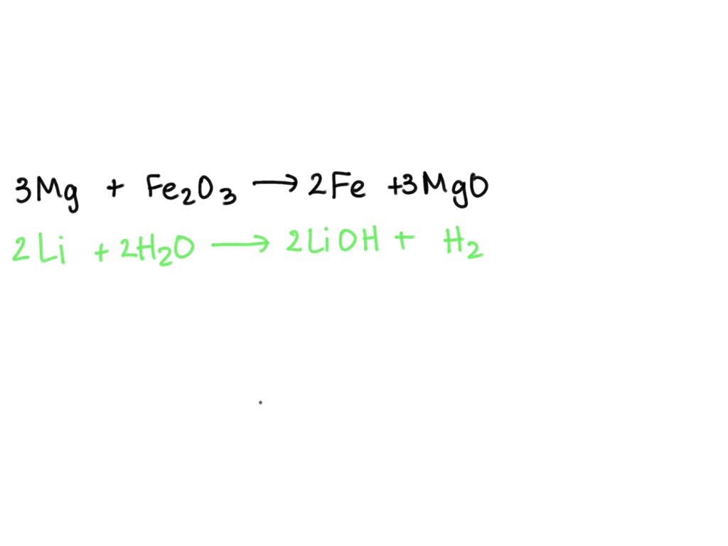 SOLVED: Single Replacement Reactions Magnesium and iron (III) oxide ...