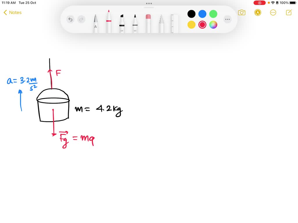 SOLVED: A 4.2 kg bucket of water is raised from a well by a rope. If ...