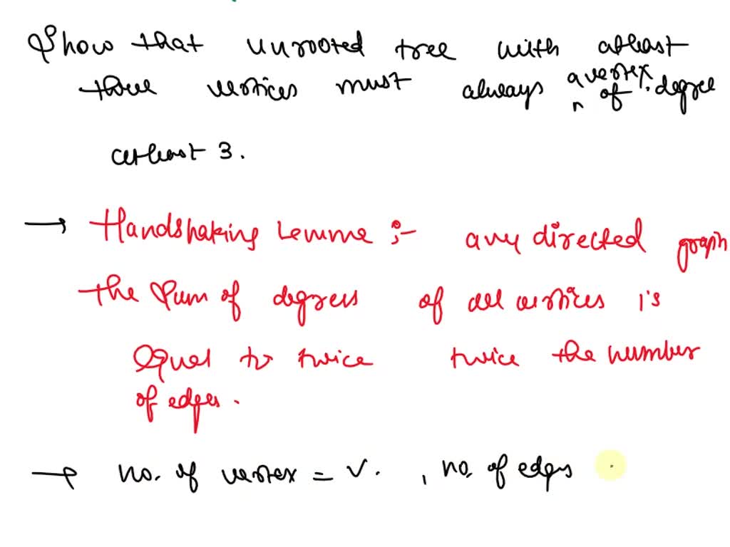 SOLVED: Show that an unrooted tree with at least three vertices of ...