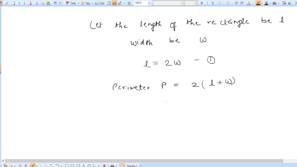 SOLVED: A rectangle has a perimeter of p centimeters. Its width is b centimeters. Its length is ...