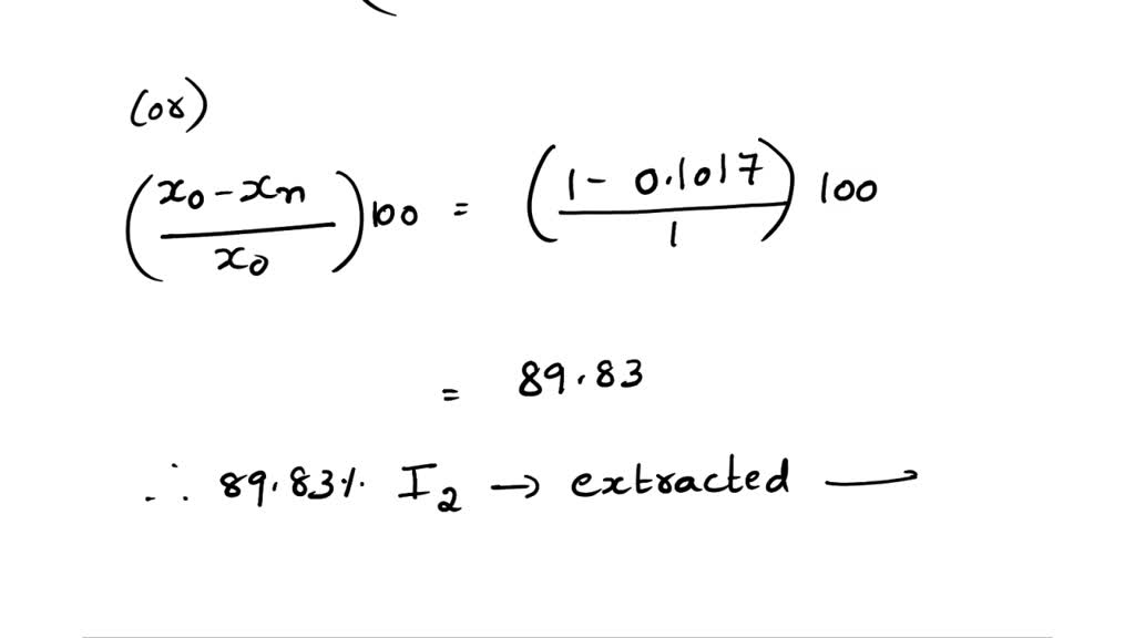 SOLVED: 1.The solubility of iodine in CCl4 is 18.8 g dm-3 and in water ...