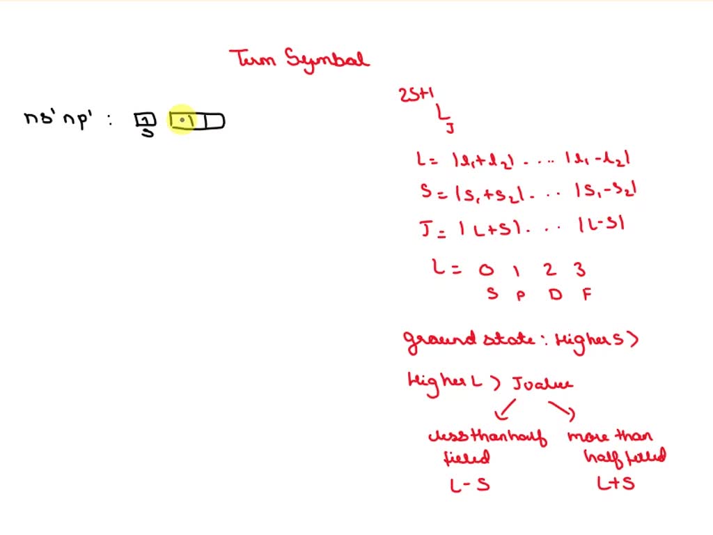 SOLVED: Determine the term symbols for the electron configuration ns ...