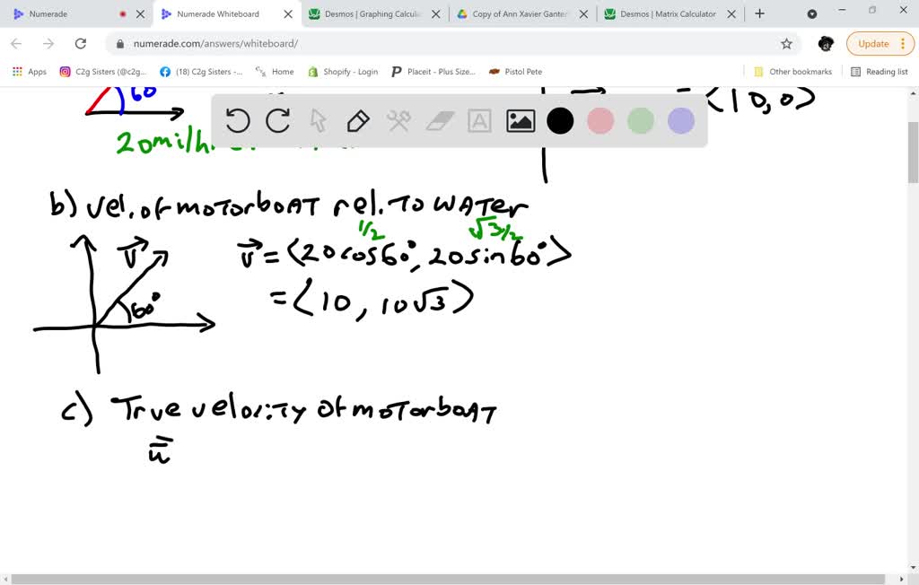 Solved Velocity Of A Boat A Straight River Flows East At A Speed Of 10
