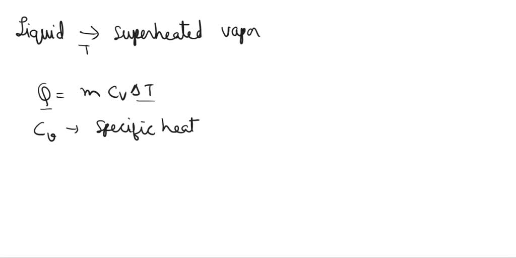 SOLVED: Liquid water is heated, so it becomes superheated vapor. Can ...