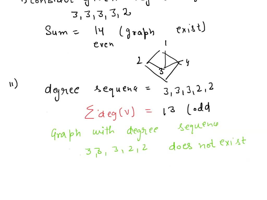 SOLVED: Qn 1 a) and b). thank you. Question 1 (a) For each of the degree sequences below ...