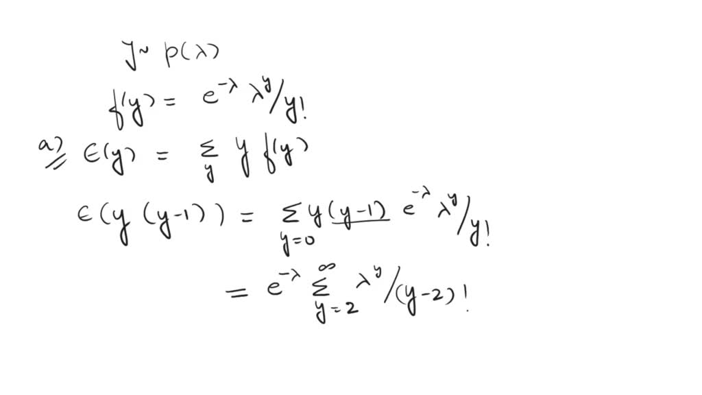 SOLVED: Let Y be a random variable following the Poisson distribution ...