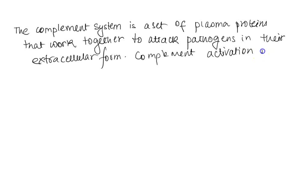 SOLVED: Activation of the complement system in inflammation produces compounds which: A ...