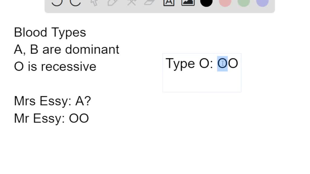 SOLVED: Mrs. Essy is type "A" and Mr. Essy is type "O." They have three ...