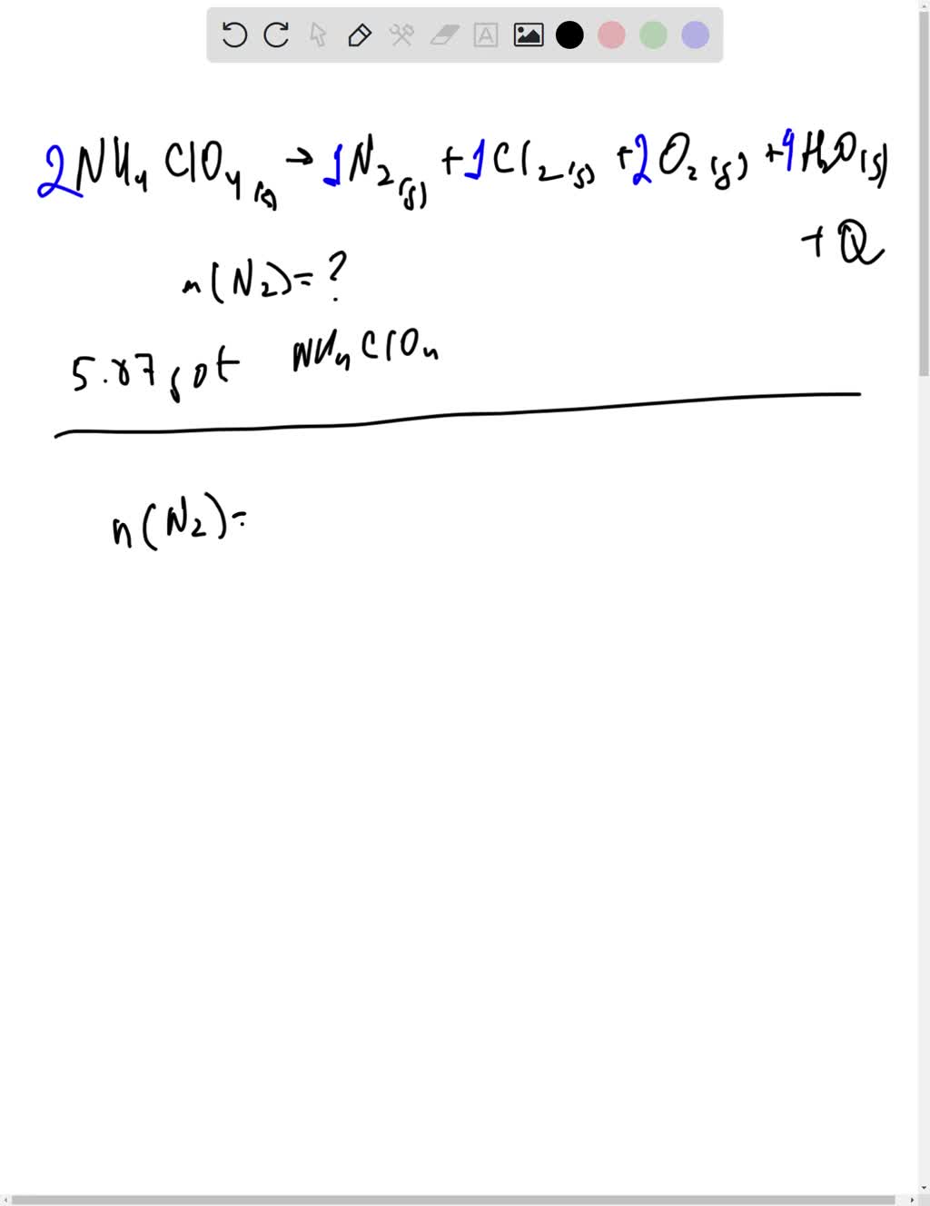 SOLVED: Ammonium perchlorate (NH4ClO4) is the solid rocket fuel used by ...