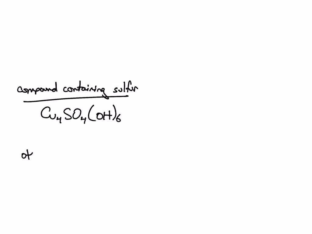 SOLVED: What is the chemical composition of the two compounds that form ...