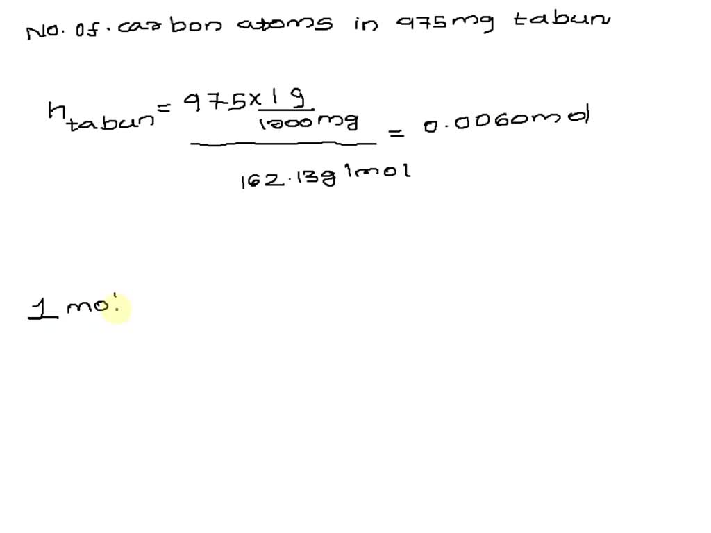 SOLVED: The nerve agent Tabun (GA) has the formula C5H11N2O2P. It is ...