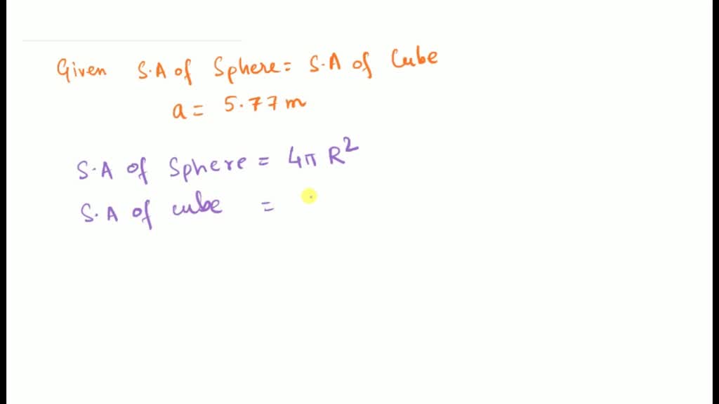 SOLVED: A sphere has a radius of 6.93 meters. What is the cross ...