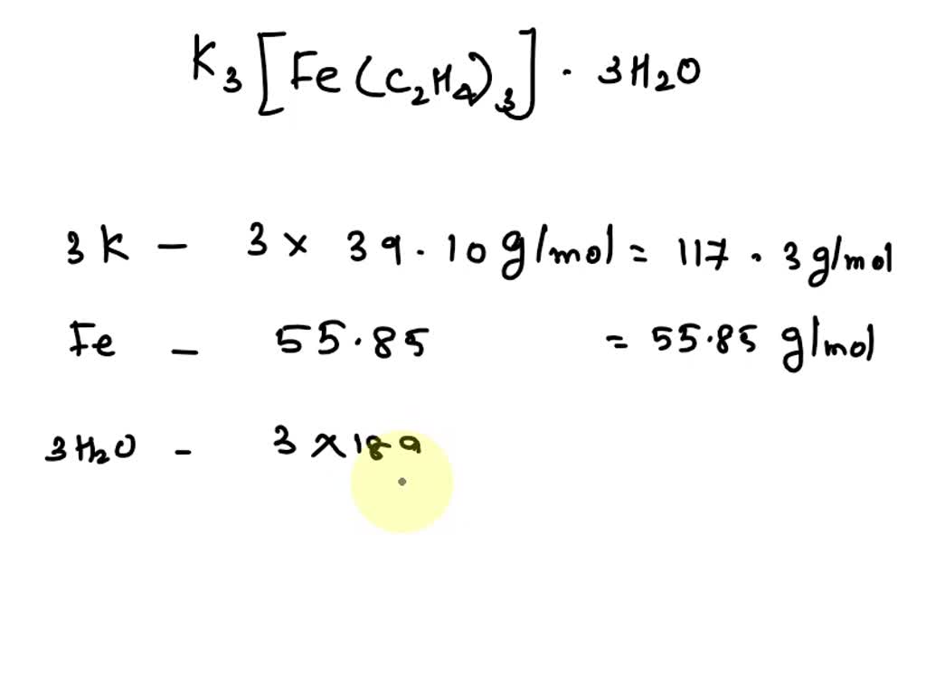 Determine the molar mass of the hydrated compound potassium ...