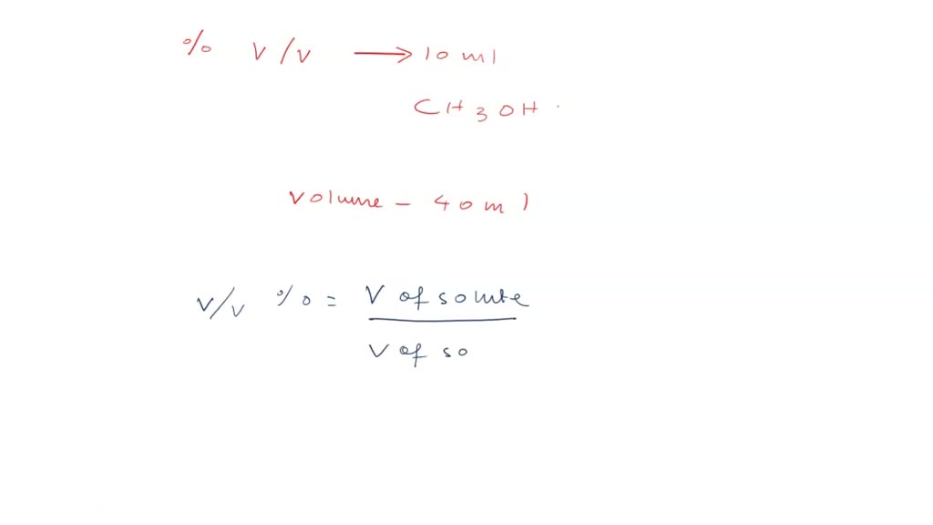 SOLVED: Which option is a solution that is 20% (v/v) methanol in water?
