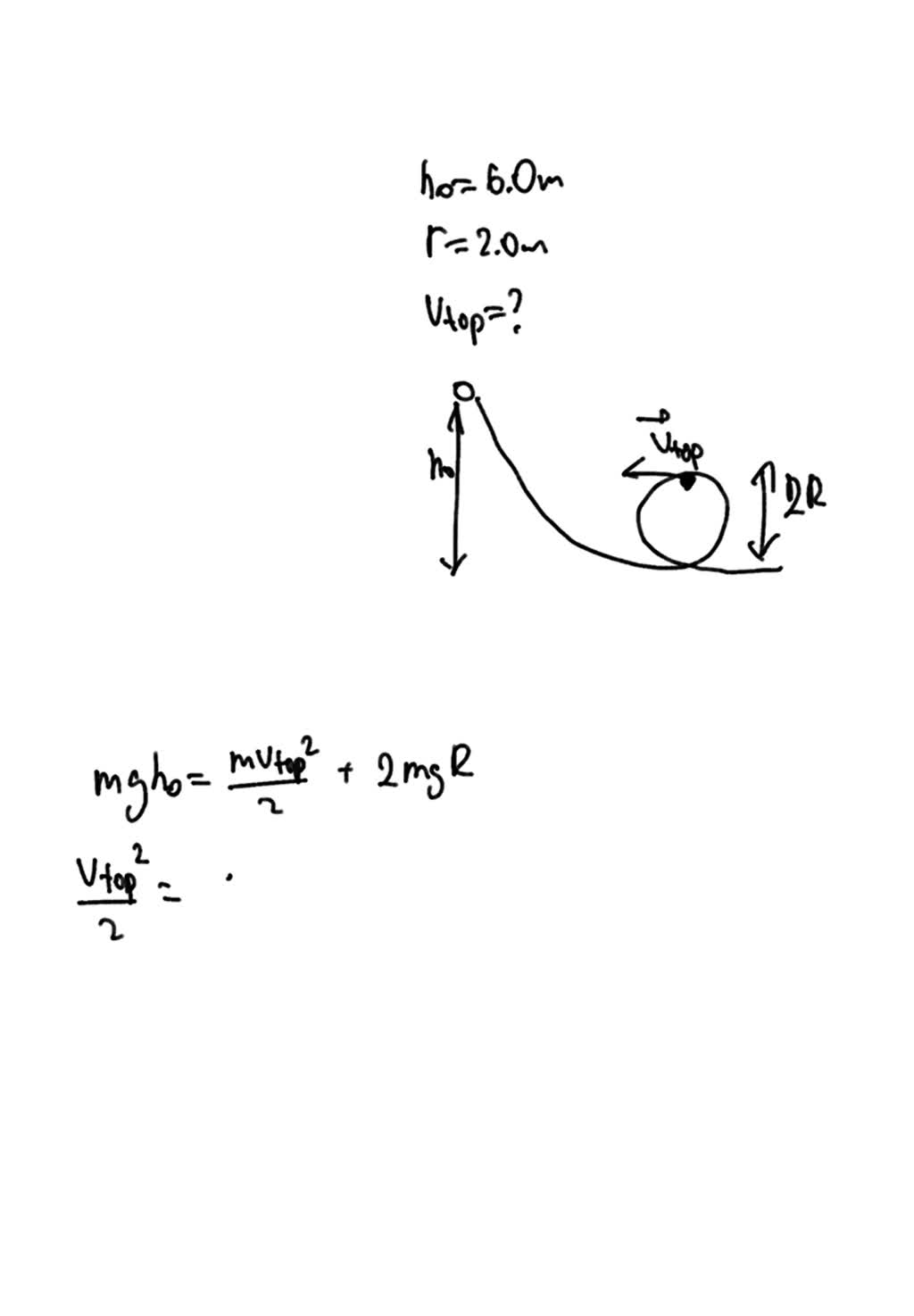 SOLVED: QUESTION 17 bead slides without friction = around loop-the loop ...