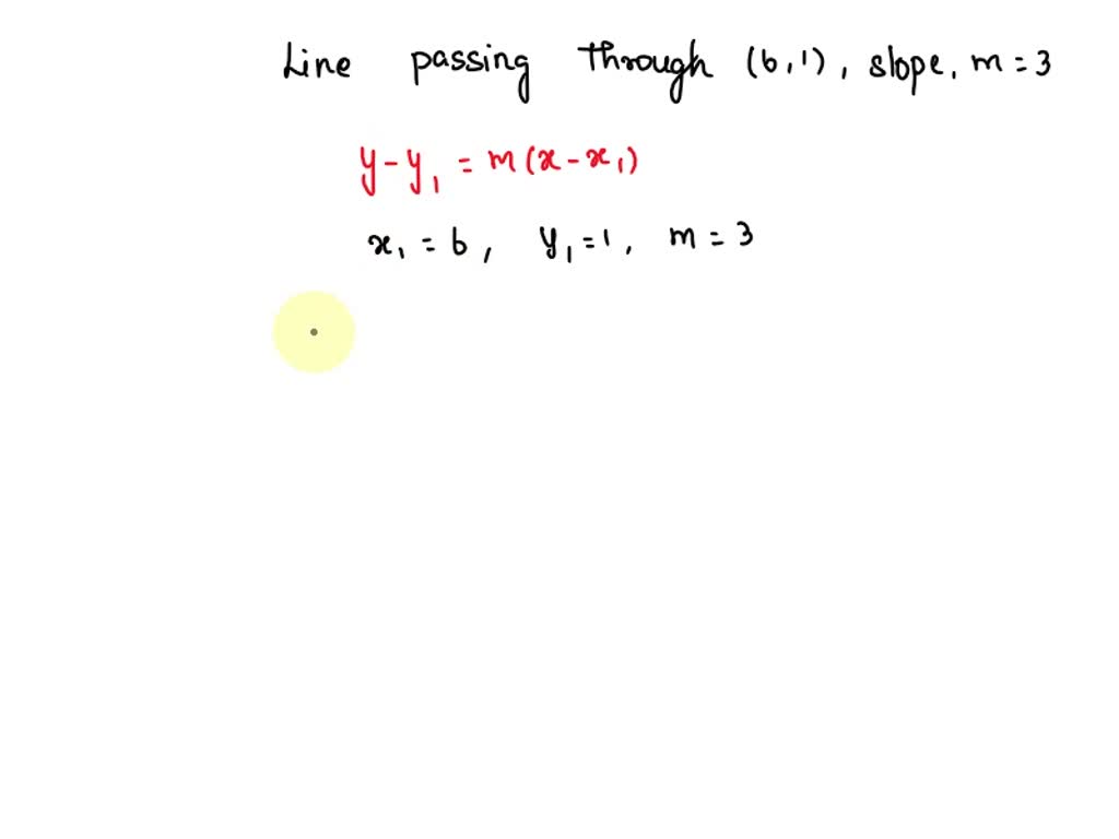 SOLVED: Graph the line passing through (6, 1) whose slope is m = 3.
