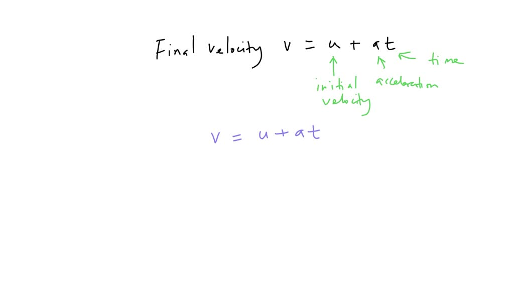 SOLVED: The final velocity of an object moving in on one dimension is given by the formula v = u ...