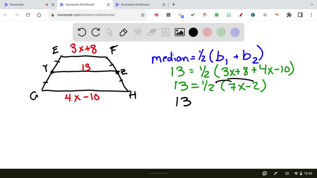 SOLVED: Quad FGHJ is a trapezoid with midsegment MT . Use the given information to find the ...